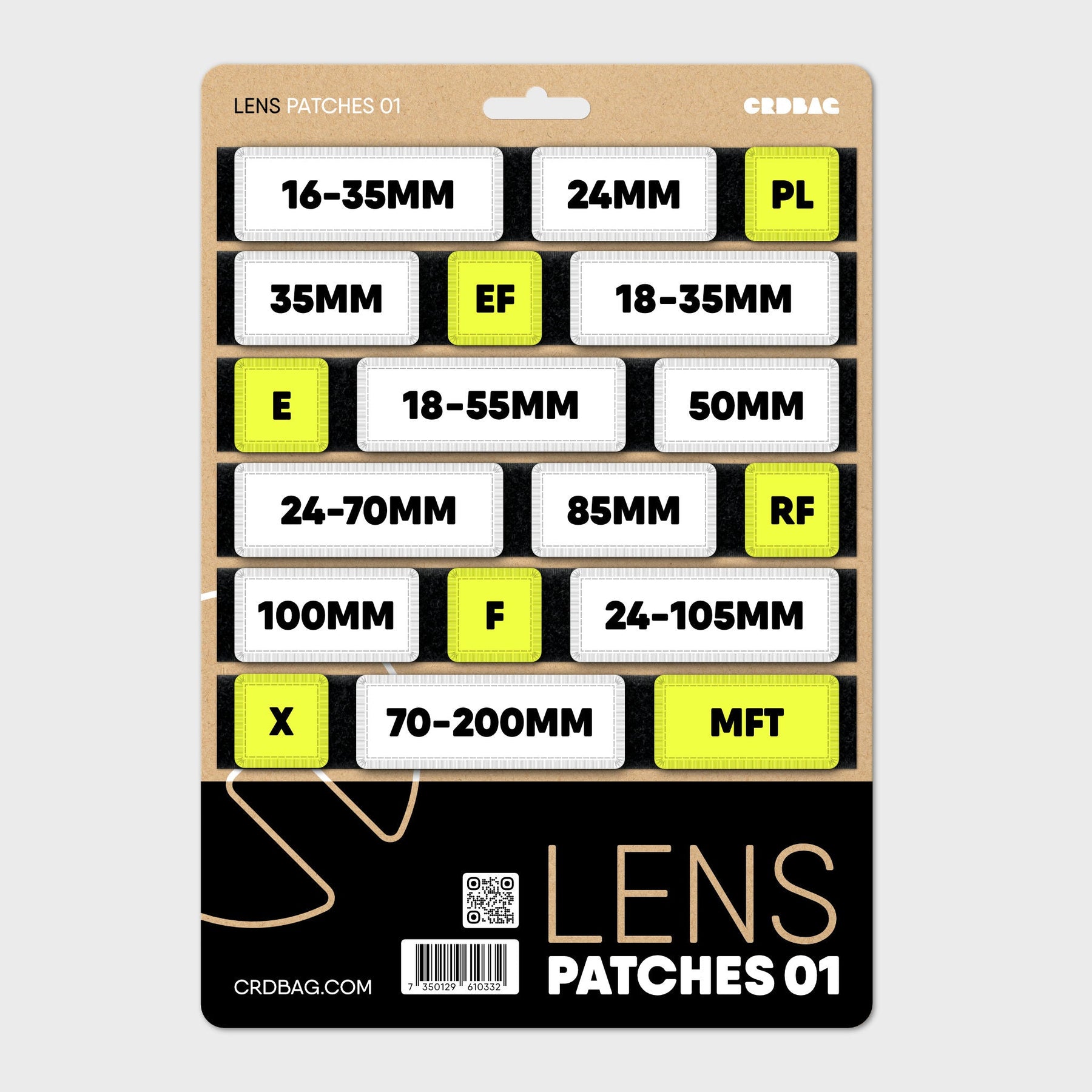 Lens Patches - Precision Lens Organization Bag Velcro Patches - CRDBAG